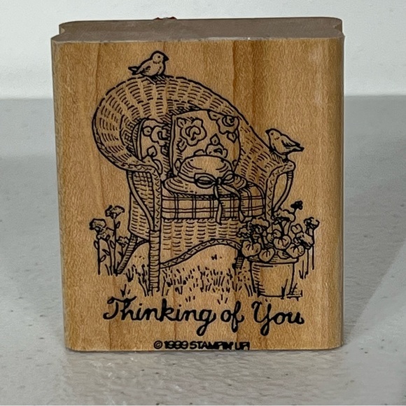 Art | Thinking Of You Vintage Stampin Up 1999 Rubber Stamp Wicker Chair ...